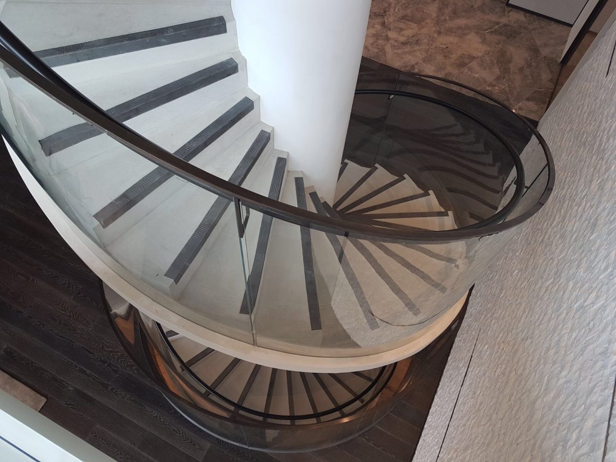 Drill Bit Inspired Helical Staircase